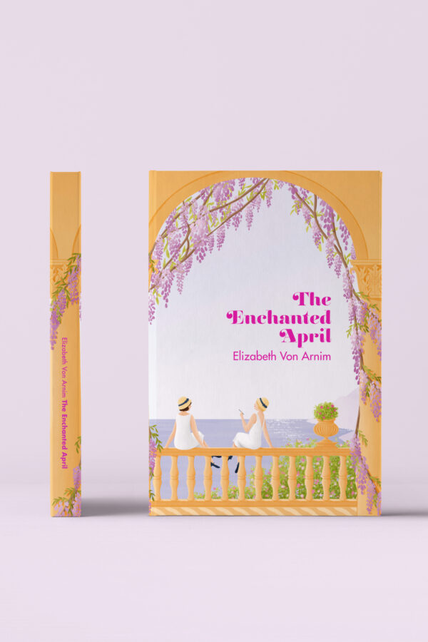 Book cover illustration for a modern classic: The Enchanted April